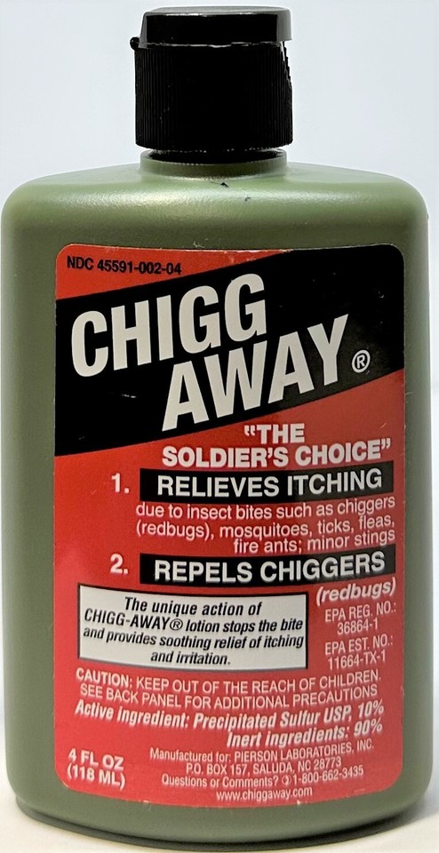 CHIGG-AWAY LOTION 4OZ RELIEVES ITCHING, REPELS CHIGGERS MOSQUITOES ...