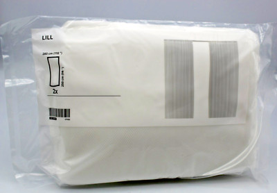 IKEA 901.119.80 LILL Sheer Mesh Curtain Panels 98"X110" White Pair (2 ...