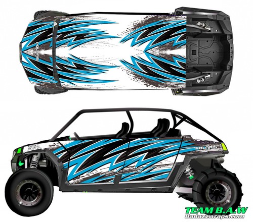 Polaris 4 RZR 900 xp Design MXVEC 016 Decal Graphic Kits Wraps Hood ...