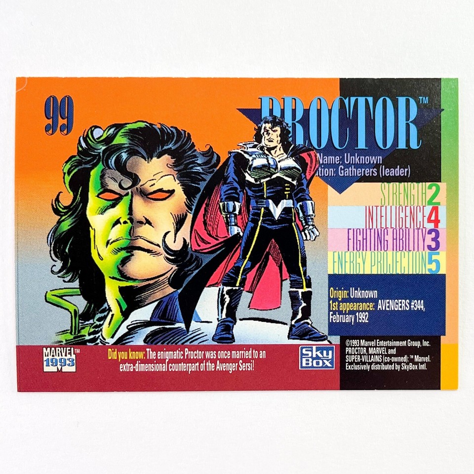 Skybox Marvel Universe 1994 Proctor #99 Super Villains Series 4 Base ...