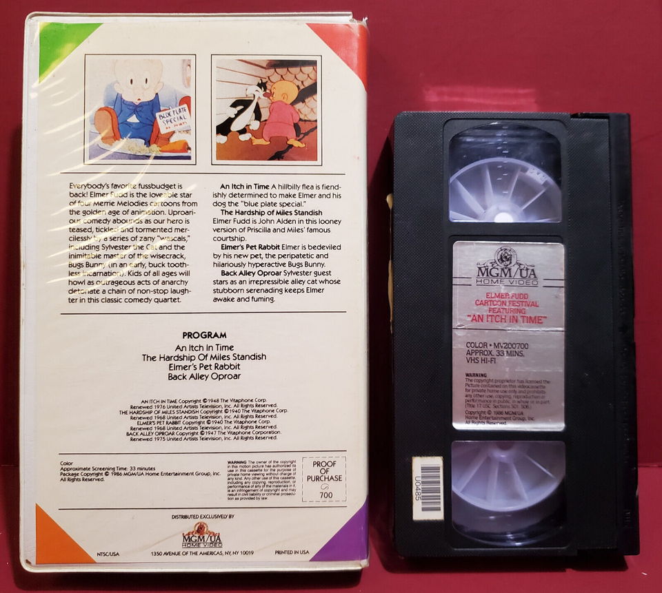 VHS An Itch In Time Elmer Fudd Cartoon Festival animation Clamshell ...