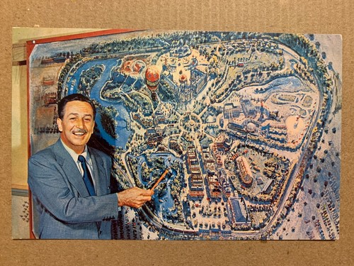 Rare Vintage Postcard 1955 Disneyland CA Walt Disney Points To ...