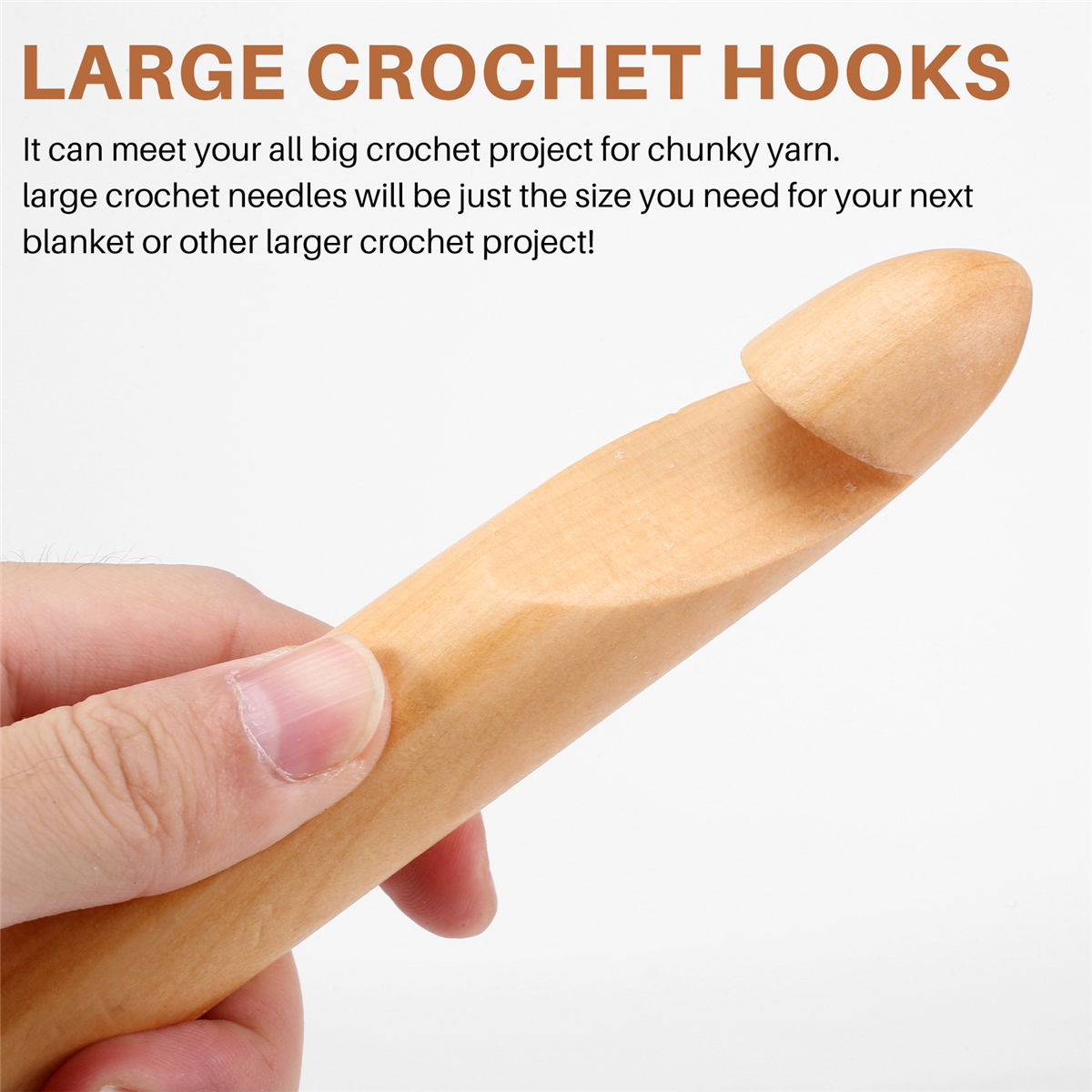 Crochet Hooks 15mm 20mm 25mm 30mm Wooden Crochet Hook Set for Chunky ...