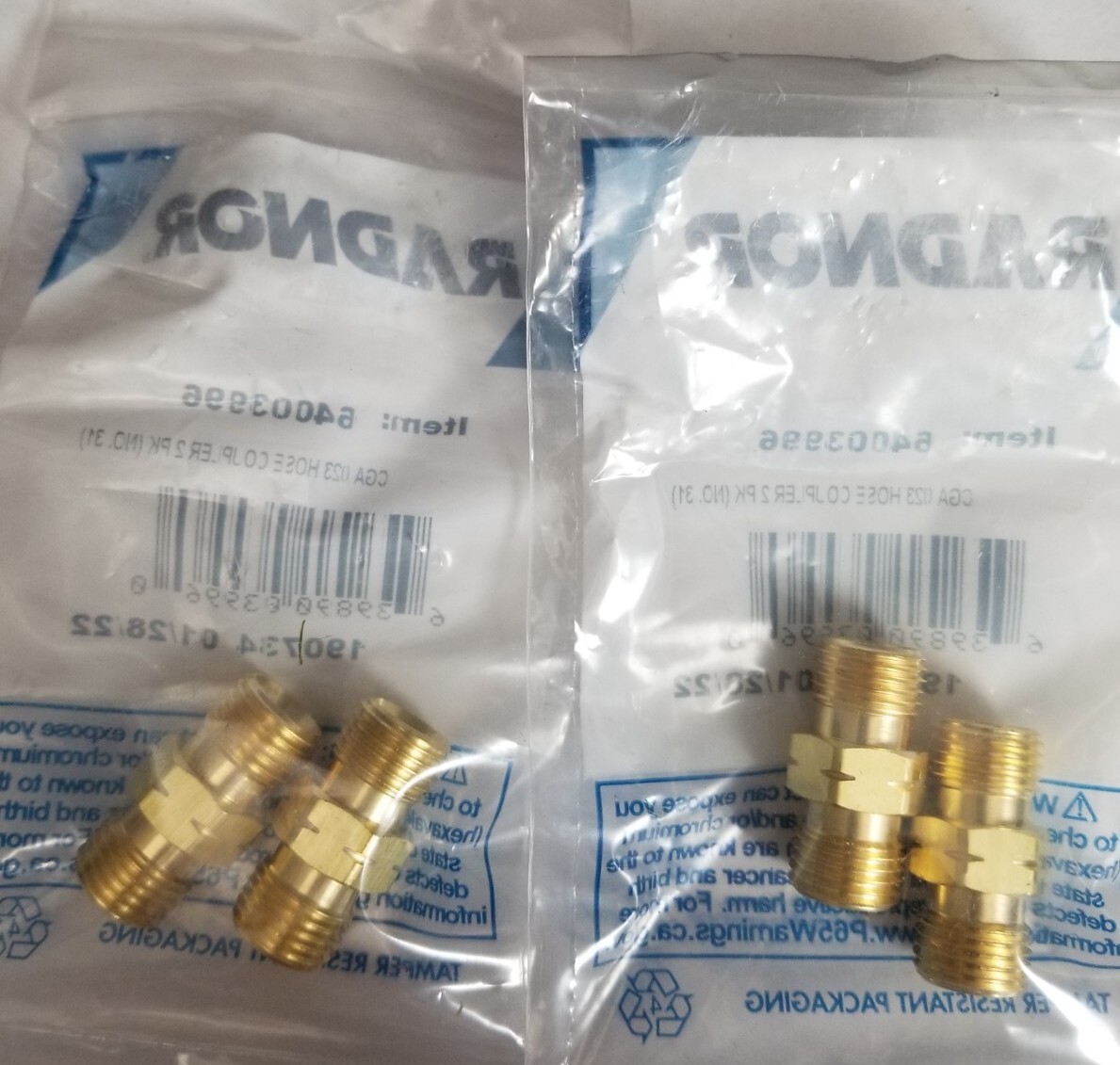 %282-Pk%29+Radnor+Brass+Fuel+Gas%2FOxygen+Hose+Coupler+9%2F16%22-+18+B ...