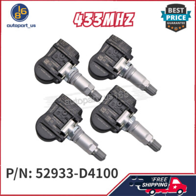 Set Of 4 Tire Pressure Sensors For Hyundai Kia TPMS Sensor 433MHz ...