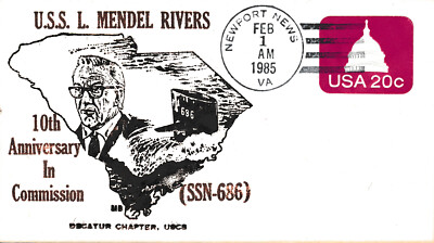 INVENTORY REDUCTION SALE NAVAL COVER USS L MENDEL RIVERS SSN686 10TH ...