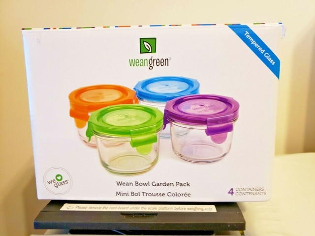 Wean Green Round Wean Bowls 6 Oz 165 Ml Baby Food Glass Containers ...