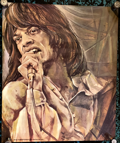Rolling Stones Mick Jagger poster by artist John Judkins (England) RARE ...