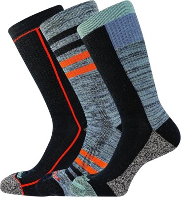 Merrell Crew Socks 3 Pairs Men's US 9 12 M L Black Blue Orange Dry ...
