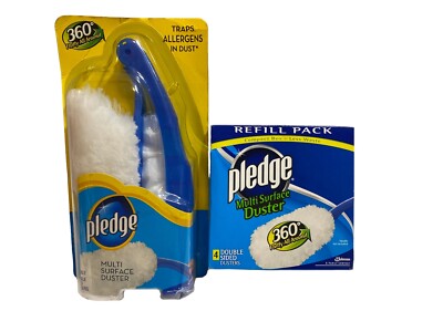 Pledge MultiSurface Duster 360 Fluffy All Round Starter Kit & 4 Pack ...