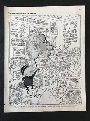 Mr Magoo General Electric Print Ad original 1961 | eBay