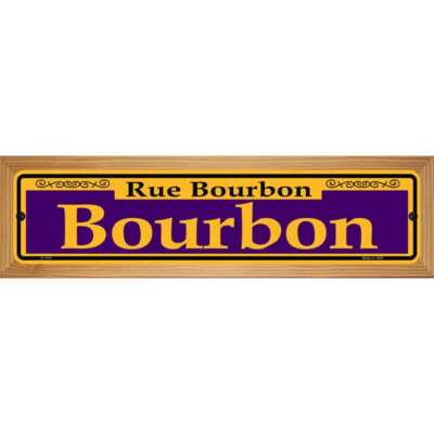 Bourbon Purple Novelty Wood Mounted Small Metal Street Sign WB-K-1141 ...