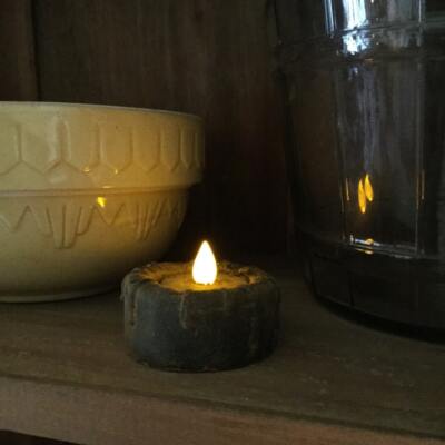 NEW! Primitive Early Lighting Blackened Beeswax Cupboard Flicker Timer ...