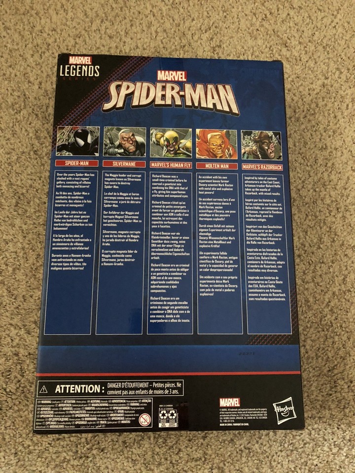 MARVEL LEGENDS SPIDER-MAN SILVERMANE HUMAN FLY MOLTEN MAN RAZORBACK ...