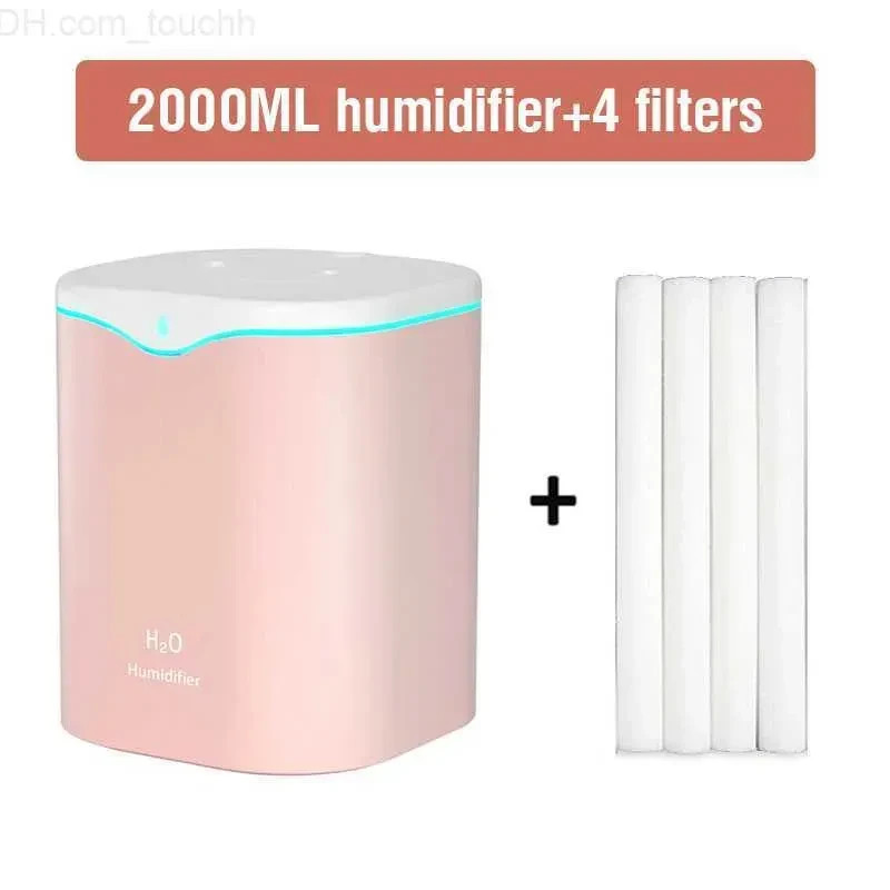 2000ML USB Humidifier Dual Mist Diffuser Xmas Gift Home Office Air ...