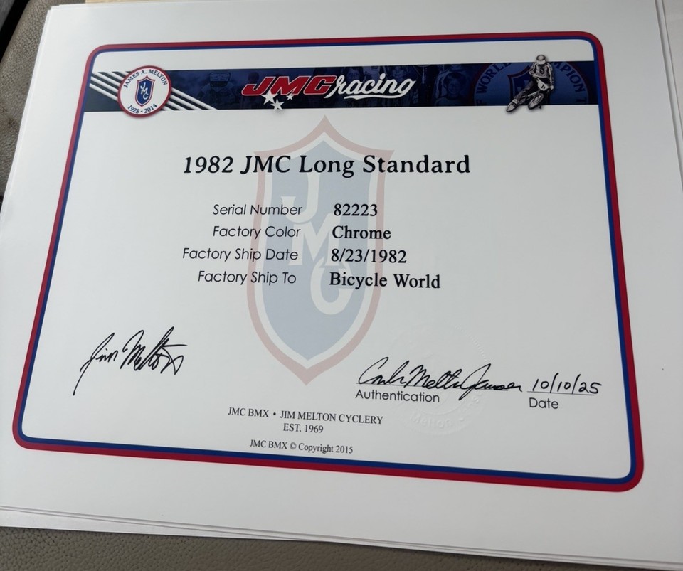 1982 JMC Racing BMX Long Standard Frame Old Vintage Se Redline Webco ...