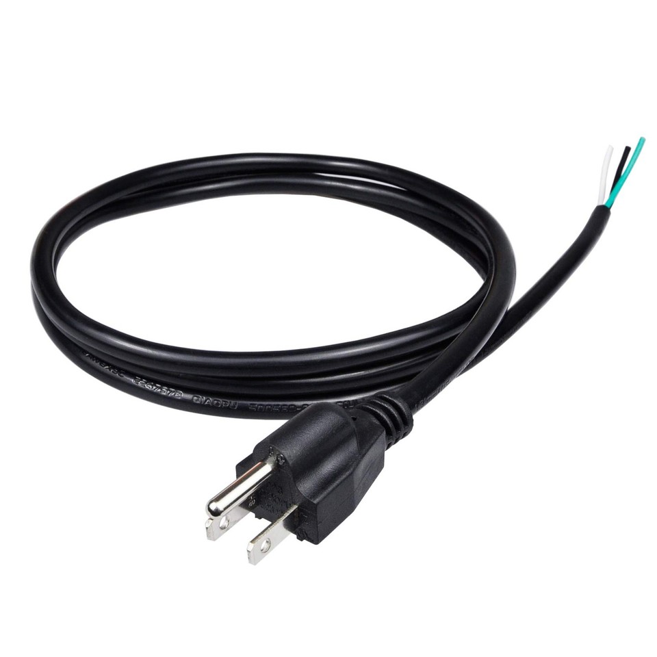 6ft 14 Gauge 3 Prong Heavy Duty Replacement Power Supply Cord Cable ...