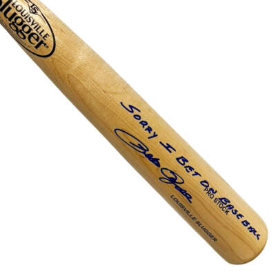 Pete Rose Signed Sorry I Bet on Baseball Inscription Louisville Slugger ...