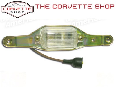 C3 Corvette Rear License Plate Lamp Light Assembly 1968-1971 with Fiber ...