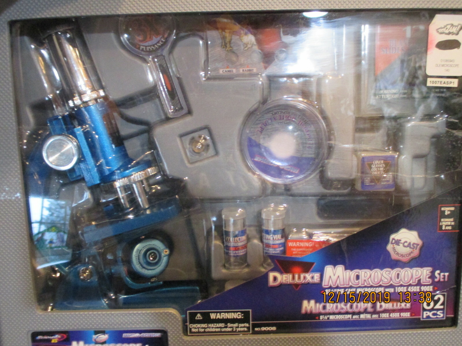 Micro Science Microscope With Carry Set Large Deluxe Kit 62 pcs# 9008 ...