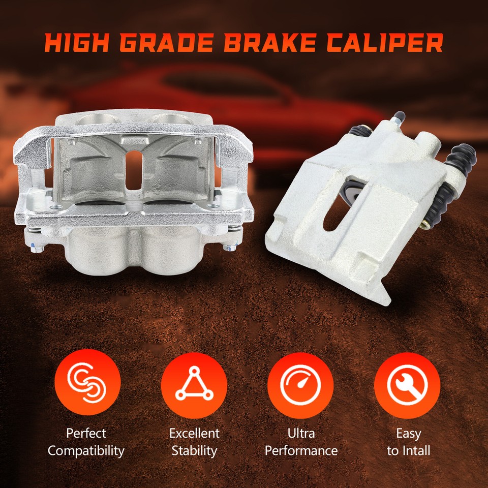 Front And Rear Brake Calipers + Ceramic Pads For 2005 2006 07 08 09 ...