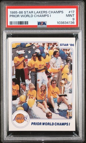 1985-86 STAR LAKERS CHAMPIONS #17 PRIOR WORLD CHAMPS I PSA 9 MINT | eBay