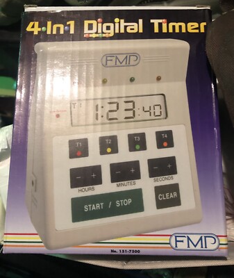 Franklin 4 in 1 Digital Timer 10 Hour Plastic Countdown Item #151-7500 ...