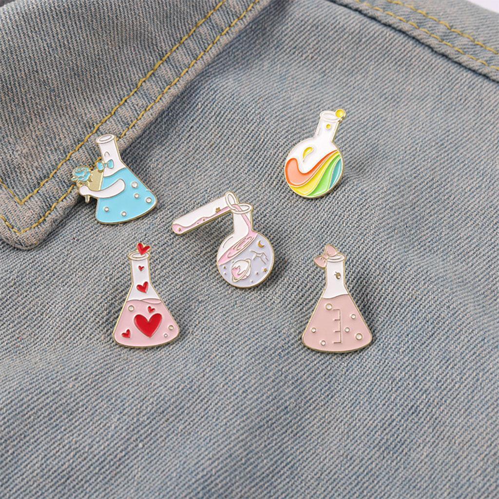 5Pcs Chemical Beaker Enamel Brooches Badges Lapel Collar Pin | eBay