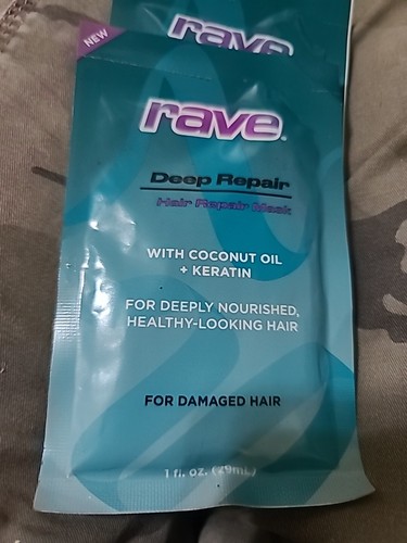 (2) RAVE Deep Repair Hair Mask COCONUT OIL + KERATIN 2 Packets 1oz Each ...