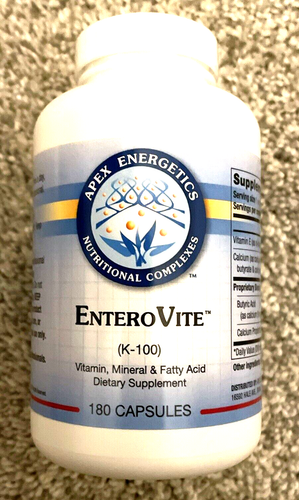 Apex Energetics EnteroVite 180 Caps K-100 New, Sealed Exp 03/26 Free ...