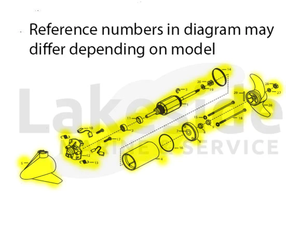2887099 Minn Kota 55 LB SC Lower Unit Assembly w/Prop Kit | eBay