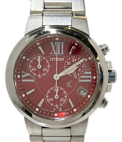 Citizen Eco-Drive XC H504-T012493 Solar Red Women's Watch Silver Tone ...