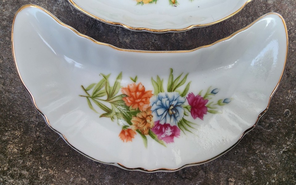 3 Vintage China Japan Crescent Shaped Bone Dish | eBay