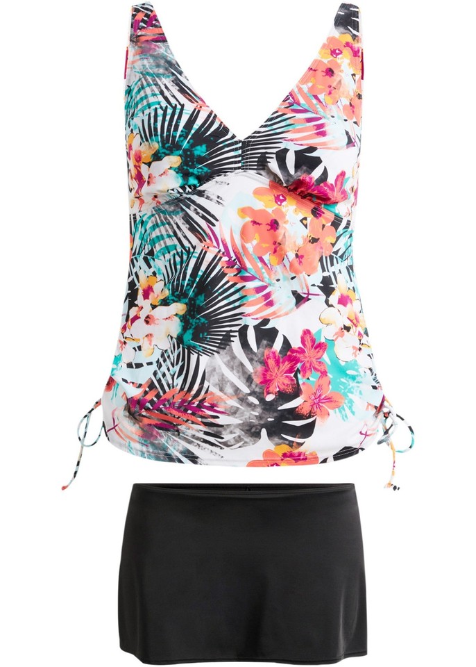 Tankini mit Baderock und integrierter Bikinihose Gr. 44 Weiß Damen ...