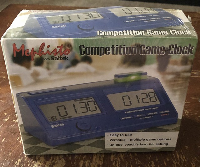 Saitek Mephisto Competition Chess Game Clock LCD Digital Timer Blue B2 ...