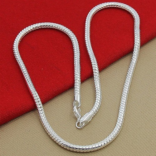 Cool 925Sterling Silver Vivid Snake Bone Chains Necklace 3mm 30" for ...