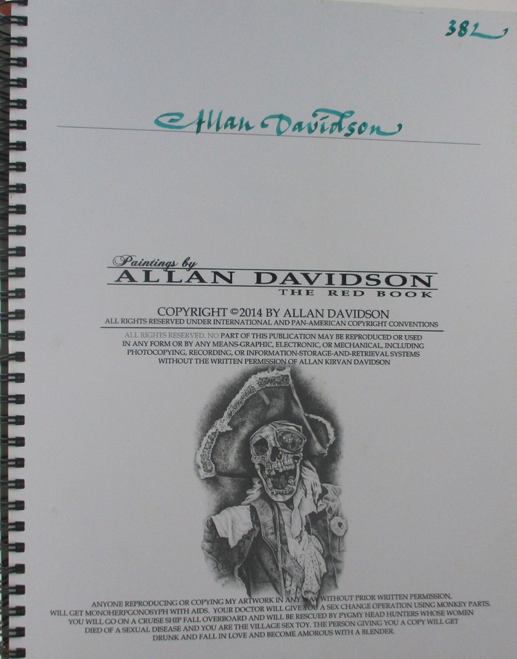 Paintings by Allan Davidson The Orange Book SIGNED Limited Numbered ...