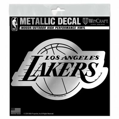 LOS ANGELES LAKERS DIE-CUT METALLIC CHROME DECAL 6"X6" FOR WINDOWS HIGH ...