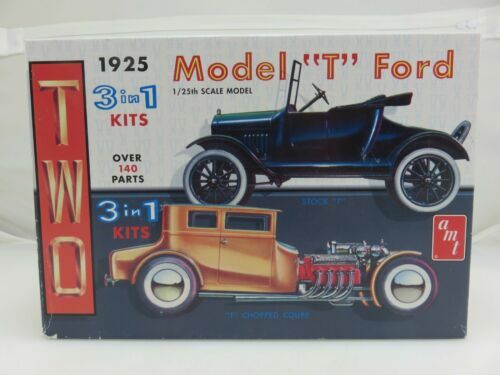 AMT ERTL 1925 MODEL T FORD 3 In 1 1/25 Scale Model Kit 626 UNBUILT 2010 ...