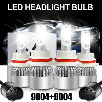4X 9004 LED Headlight Kit 2200W 330000LM High Low Dual Beam Bulbs 6500K ...