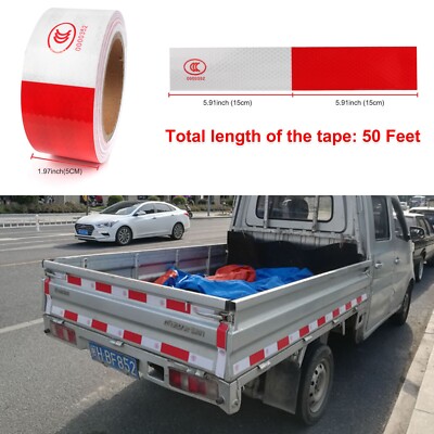 Car Truck Red White Reflective Trailer Safety Tape Conspicuity Tape ...