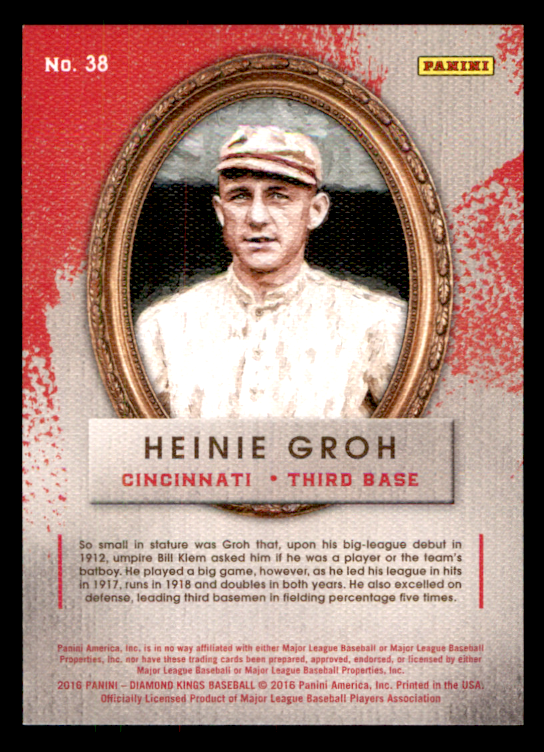 2016 Panini Diamond Kings Heinie Groh #38 Cincinnati Reds | eBay