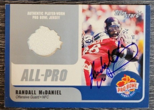 Signed Randall McDaniel Game Used Pro Bowl Jersey Relic Auto On Card ...