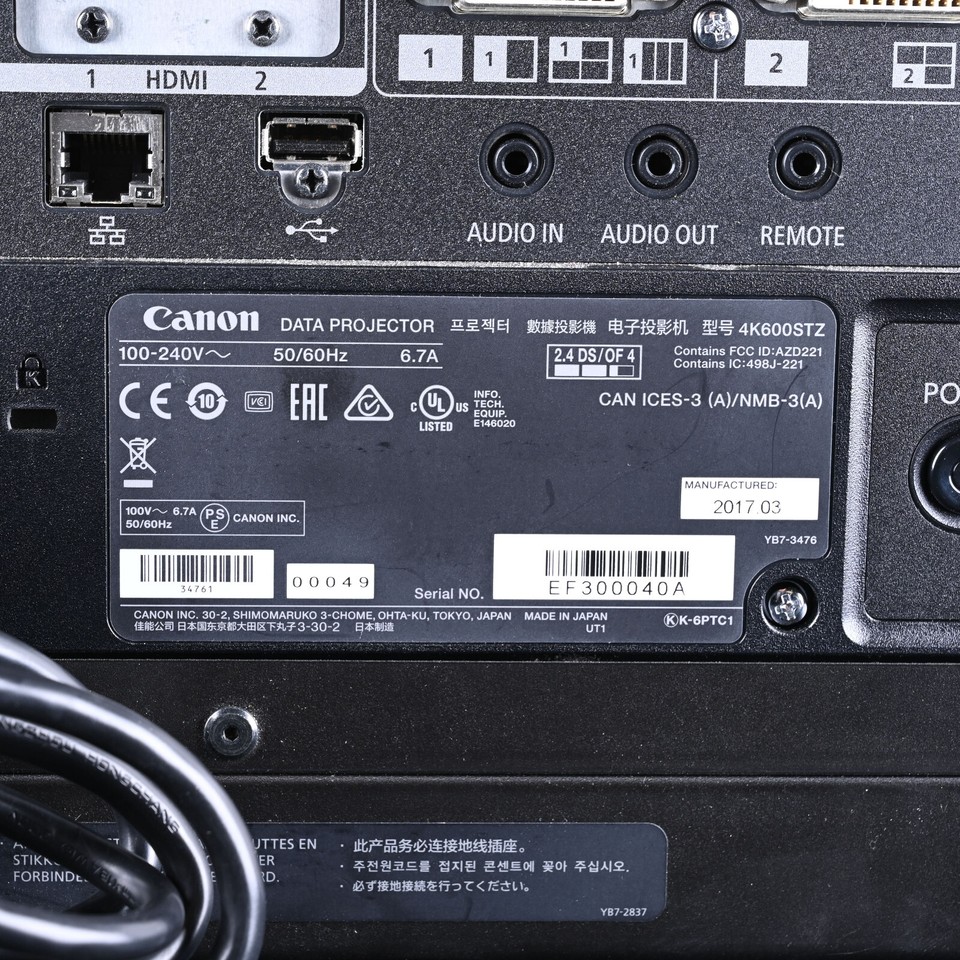 Canon REALiS 4K600STZ LCOS 4K HD Multimedia Projector| 4096 x 2400 ...