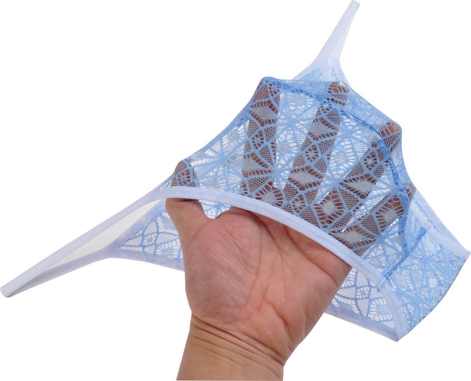 Men's Sheer Jacquard Rhombus Lace Briefs Underwear Pouch Open Side ...