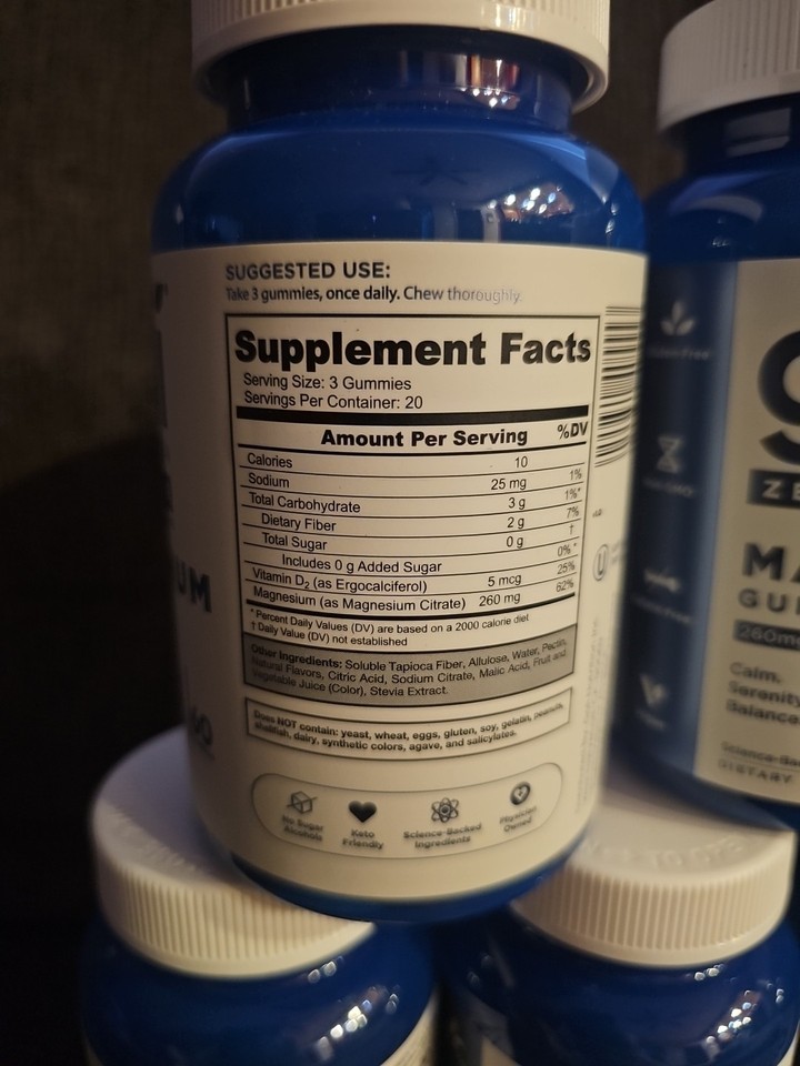 Lot Of 5 GOLI Nutrition Magnesium Gummies 260mg ZERO SUGAR 60 Count ...