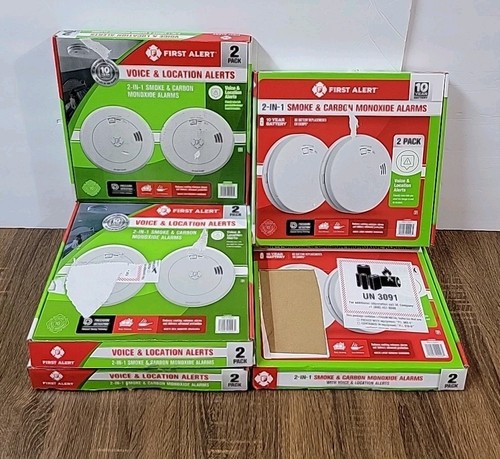 First Alert Voice Location Alerts 2-in-1 Smoke Carbon Monoxide Alarms 5 ...