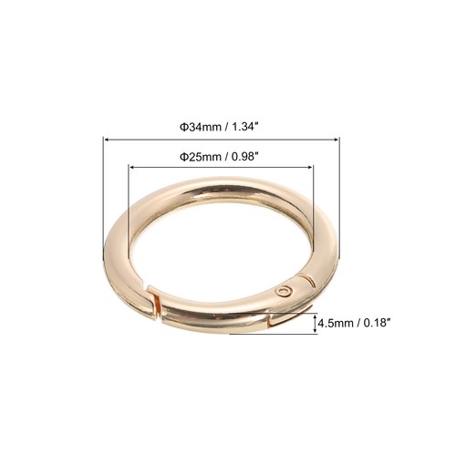 12Pcs 25mm Spring O Ring Round Snap Clip Circle Trigger Keyrings Buckle ...