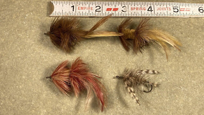 Antique Fly Rod Fishing Lure Flies Tackle Lot Hand Tied Flies Michigan ...