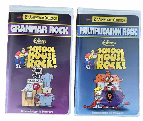 Lot Of 2 Disney School House Rock Multiplication Rock, Grammar Rock VHS ...